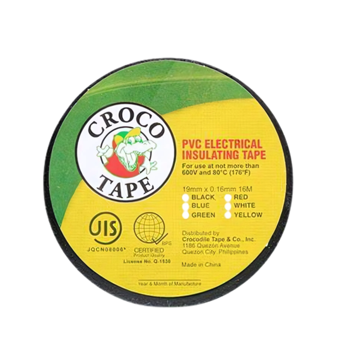 Crocodile Electrical Tape 19Mmx0.16X6M Black