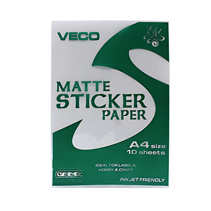 Sticker Paper Veco A4 White Matte 10'S/Pck
